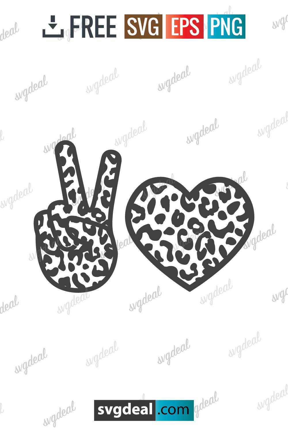 Peace Sign and Love Leopard Svg - Free SVG Files
